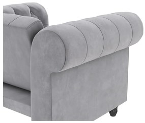 Světle šedé sametové křeslo chesterfield Felix – Støraa