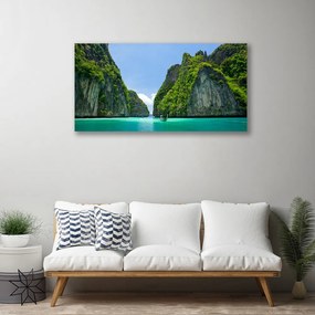 Obraz na plátně Hora Voda Záliv Krajina 100x50 cm