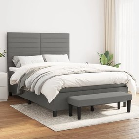 Box spring postel s matrací tmavě šedá 140x200 cm textil 3136678