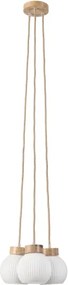 Lustr na lanku LOOMIS 3xE27/15W/230V 130 cm béžová/dub