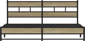 Kovový rám postele bez matrace dub sonoma 193 x 203 cm 3308501