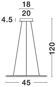 LED lustr Livorno 45 Chrome