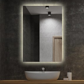 Obdélníkové koupelnové zrcadlo s osvětlením 80x60 cm