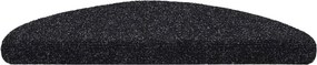 Schodové rohože samolepicí 15 ks 56 x 17 x 3 cm černé, půlkulaté 132692