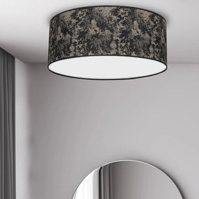 Stropní svítidlo Satino Round, 1x černé/zlaté textilní stínítko, (bílé plexisklo), (fi 40 cm)