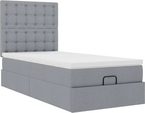 Osmanský rám postele s matrací světle šedá 90x190cm textil 3314134