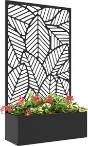 Zvýšený vkusný truhlík Outsunny, kovová květinová bedna na zeď, zahradní treláž 61 x 23 x 113 cm pro zahradu, balkon, terasu, květináč na popínavé ros