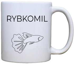 Super plecháček Keramický hrnek s potiskem rybkomil Objem a motiv: 320 ml bílý uvnitř