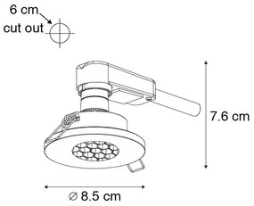 Sada 6 moderních koupelnových zapuštěných bodových svítidel bílá IP54 - Shed Honey