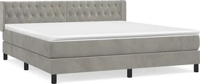 Box spring postel s matrací světle šedá 160x200 cm samet 3131147
