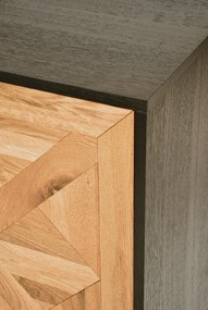 Komoda Indus 160 cm z masivu dub přírodní/grafit