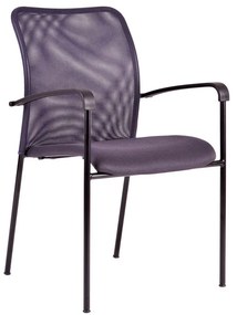 Office Pro Jednací kovová židle TRITON BLACK – s područkami Antracit DK 15