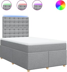 Box spring postel s matrací světle šedá 120 x 200 cm textil 3293561