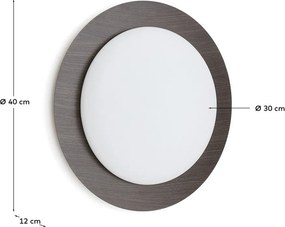 Tmavě hnědé kovové LED nástěnné svítidlo ø 40 cm Novae – Kave Home