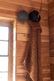 Pletený hnědý pléd Tricot orange brown - 152*127 cm