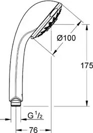 Grohe Relexa - Sprchová hlavice Five 100 5 proudů chrom
