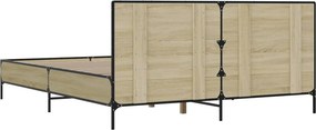 Rám postele dub sonoma 120 x 190 cm kompozitní dřevo a kov 3280023