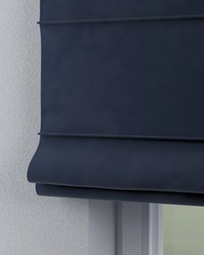 Římská roleta Capri barva tmavě modrá látka lesklé, sametová