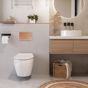 Rea Rea, Podomítkový WC systém K011A-Q + tlačítko typ-T měděná matná, KPL-E0053