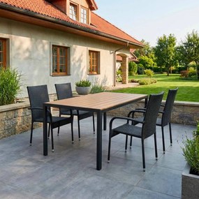 Vikio Zahradní ratanový set 150x90 pro 4 osoby DT255-P přirodní