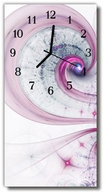 Skleněné hodiny vertikální Umění Whirl purpurové abstrakce