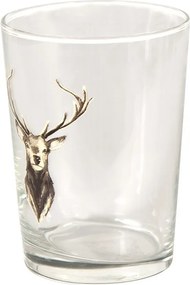 Sklenice na vodu s jelenem Cosy Lodge - Ø 8*12 cm / 450ml