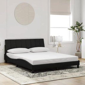 Rám postele s LED osvětlením bez matrace Hanko černý 160 x 200 cm samet 3213789