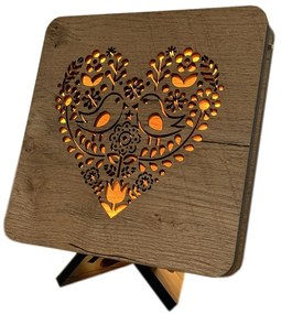 Li-Go "Srdce malované" lampa 19x19cm provedení povrchu: dub světlý