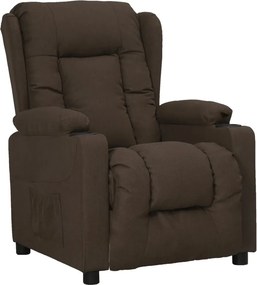 Polohovací křeslo tmavě hnědé textil 339053