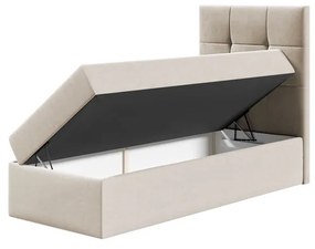 Kontinentální jednolůžková postel Kanvar 2, Strana: levá, Rozměr postele: 100x200, Barva:: ekokůže Soft 011 (černá)