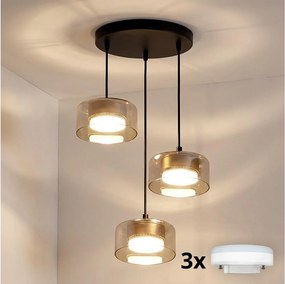 Brilagi - LED Lustr na lanku AURA LUX 3xGX53/13W/230V černá/zlatá