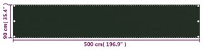 Balkonová zástěna tmavě zelená 90 x 500 cm HDPE - Default Title