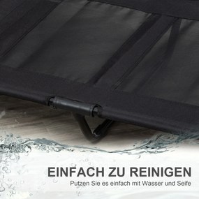 PawHut Dog Lounger Vyvýšený venkovní pelíšek a pohovka pro psy, Oxford Black, 92x76x18cm| Aosom