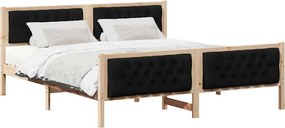 Rám postele s čelo Černá 180 x 200 cm Masivní borové dřevo 3394275