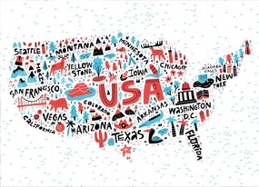 Malvis ® Tapeta grafická mapa USA Vel. (šířka x výška): 504 x 310 cm