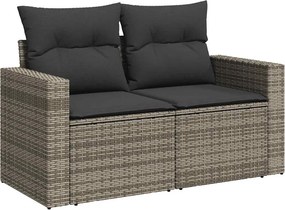 8dílná zahradní sedací souprava s poduškami šedá polyratan 3326361