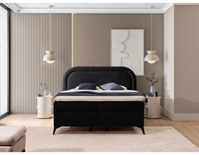 Černá boxspring postel s úložným prostorem 160x200 cm Ornes – Ropez