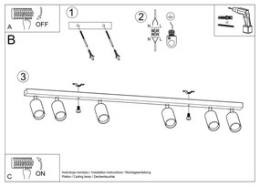 Sollux SL.1043 - Bodové svítidlo BERG 6xGU10/40W/230V