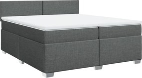 Box spring postel s matrací tmavě šedá 200x200 cm textil 3288289