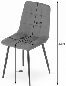 Jídelní set 1 + 4, stůl UMEKO 120x80 cm dub sonoma + růžová sametová židle KARA