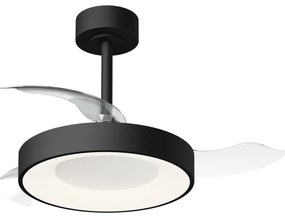 Matra 9064 Niseko S, rozvinovací ventilátor se svítidlem a dálk. ovladačem, LED 45W 2700-5000K, černá, průměr 40/91cm