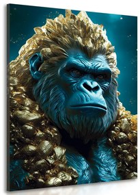 Obraz modro-zlatá gorila Varianta: 80x120