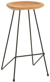 OnaDnes -20% Teaková barová židle J-line Theas 77 cm s kovovou podnoží