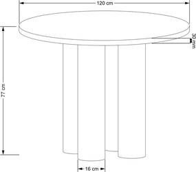 Jídelní stůl Elefante - kulatý, dub