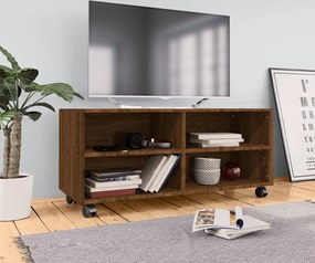 vidaXL TV skříňka na kolečkách 90x35x35cm kompozitní dřevo [800185] Barva: hnědý dub