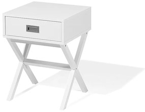 Bílý noční stolek se zásuvkou MONROE Beliani