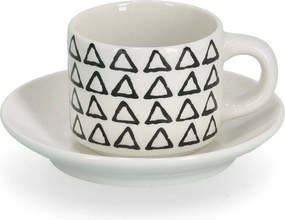 Sada šálků s podšálky na espresso z geometrickými vzory, 70 ml