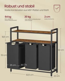 Prádelní koš se 3 přihrádkami BLH213B01