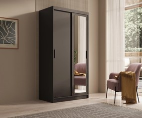 ADRK Furniture Šatní skříň s zrcadlem Hailey 100 SW-HAI-100-B