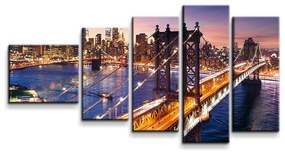 Sablio Obraz - 5-dílný Most v New Yorku - 100x60 cm